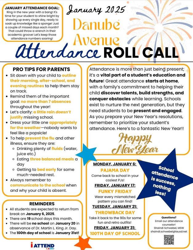 Attendance Corner - Parent Resources - Danube Avenue Elementary