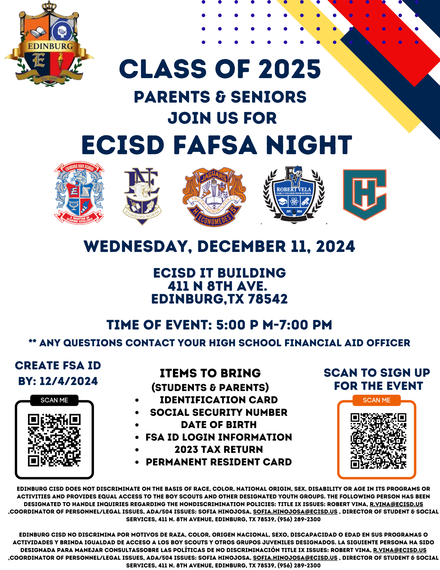 Parent Information – Early College HS – Johnny Economedes High School