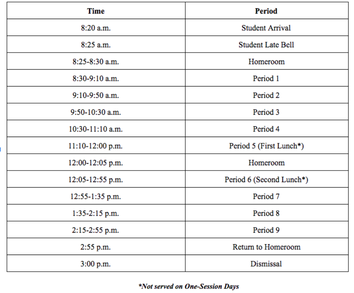 Bell Schedule Schedules Clarendon Elementary School