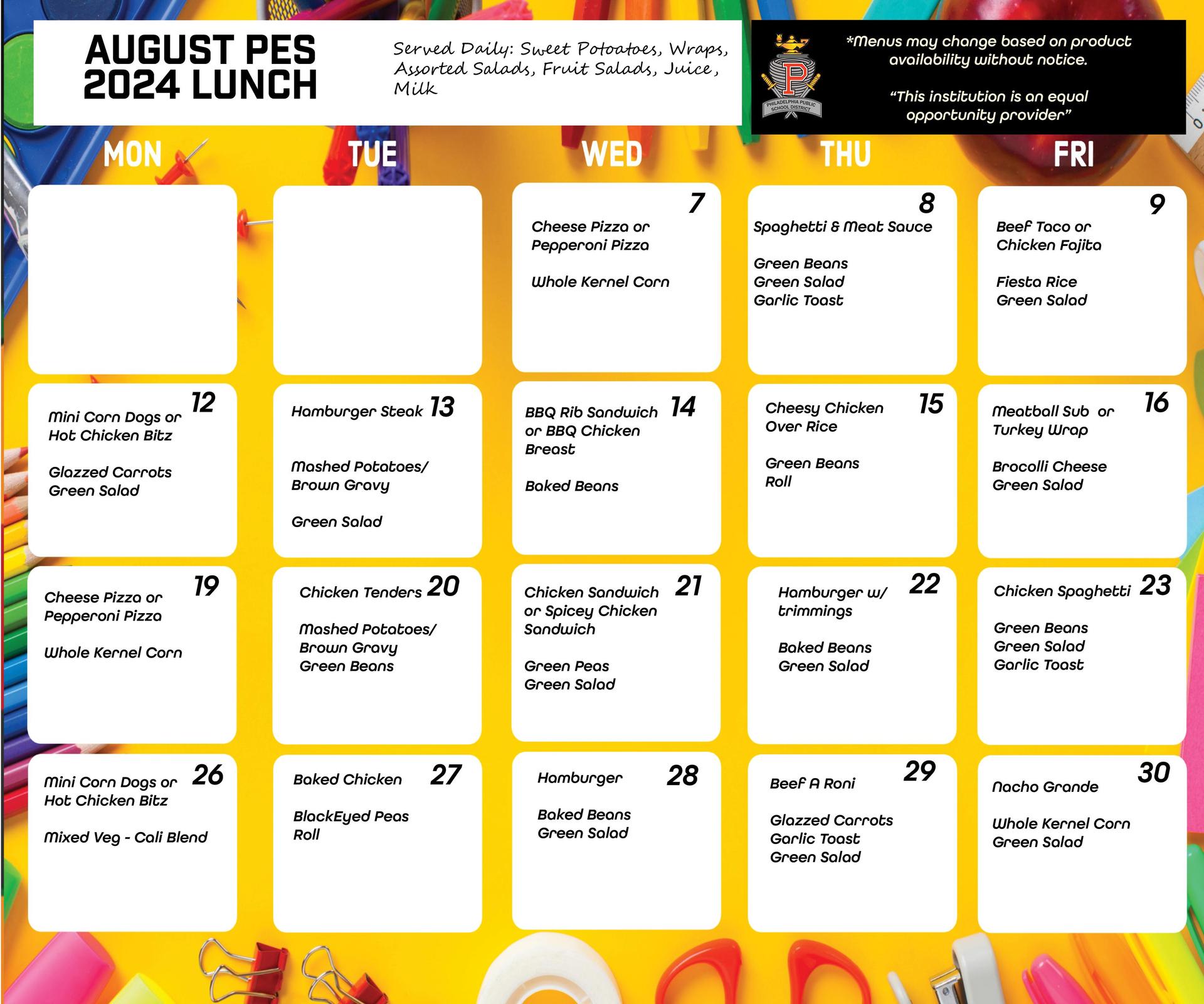 PPSD Menus – PPSD Menu – Philadelphia Public School District