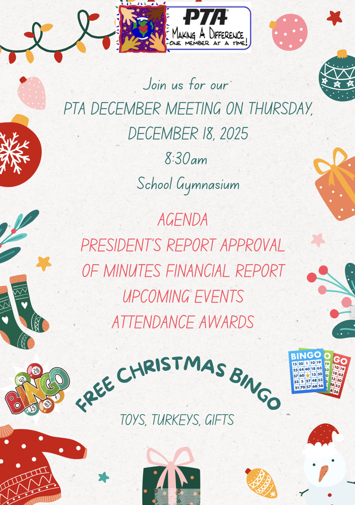 Thursday, December 18th 2025 - PTA Meeting – P.S. 211 Events (Current ...
