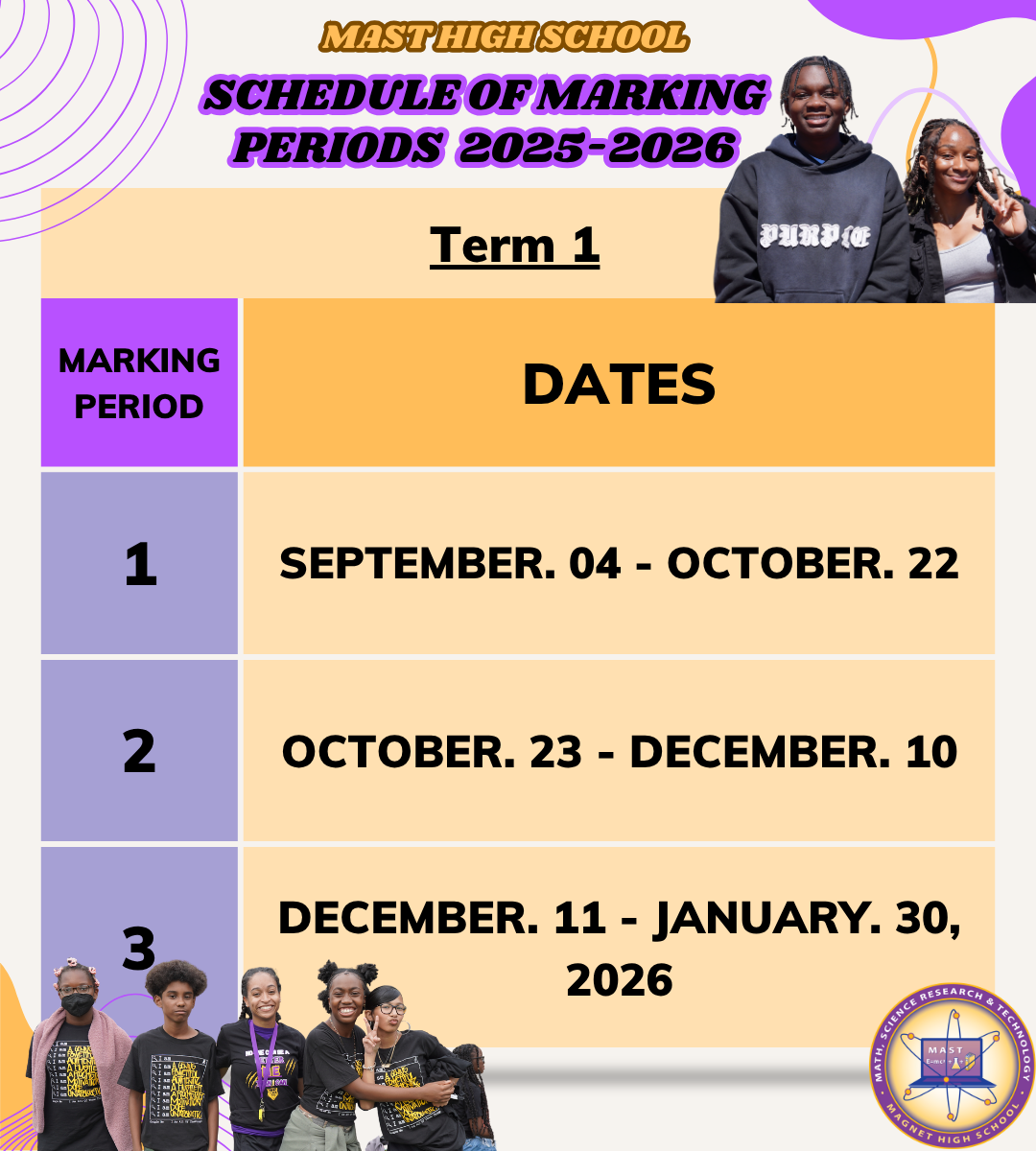 Schedule of Terms and Marking Periods – Academics – Mathematics ...