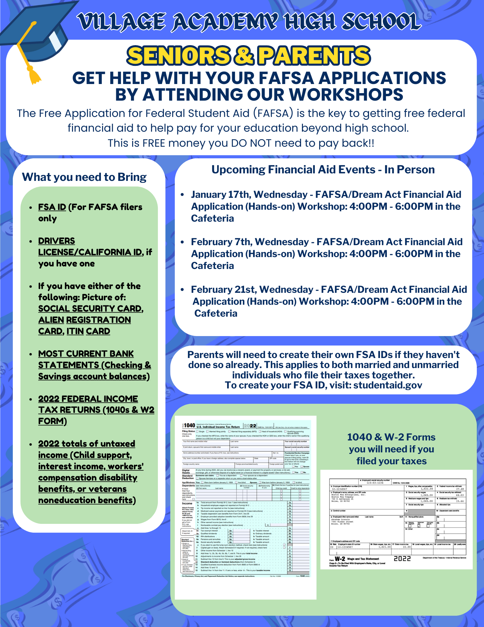 FAFSA/CADAA - Financial Aid Resources – Career Center – Village Academy ...