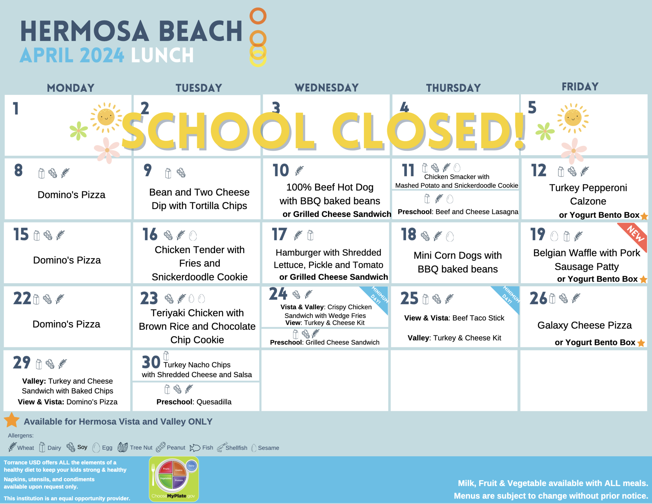 Menus – Food Services – Hermosa Beach City School District