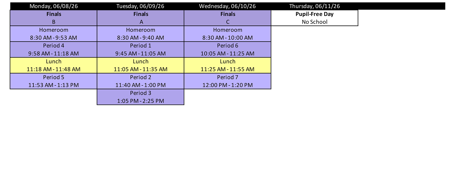 Bell Schedule – ABOUT US – West Adams Preparatory Senior High