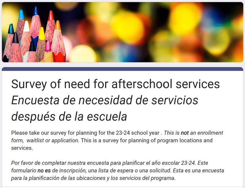 SY 23-24 Survey of Needs for Afterschool Services | Paso Robles Joint ...