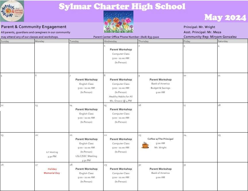 Upcoming Workshops 😊 – Parent Classes/Workshops – Sylmar Charter High ...