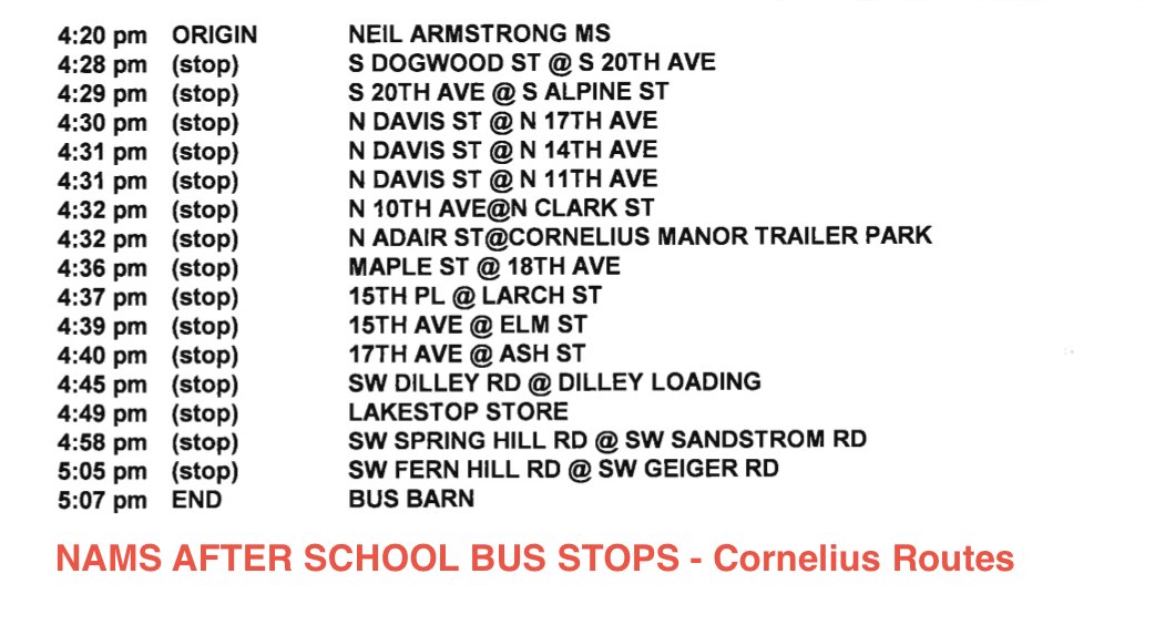 After School Bus Stops – Community Learning Center (CLC) Extended Day ...