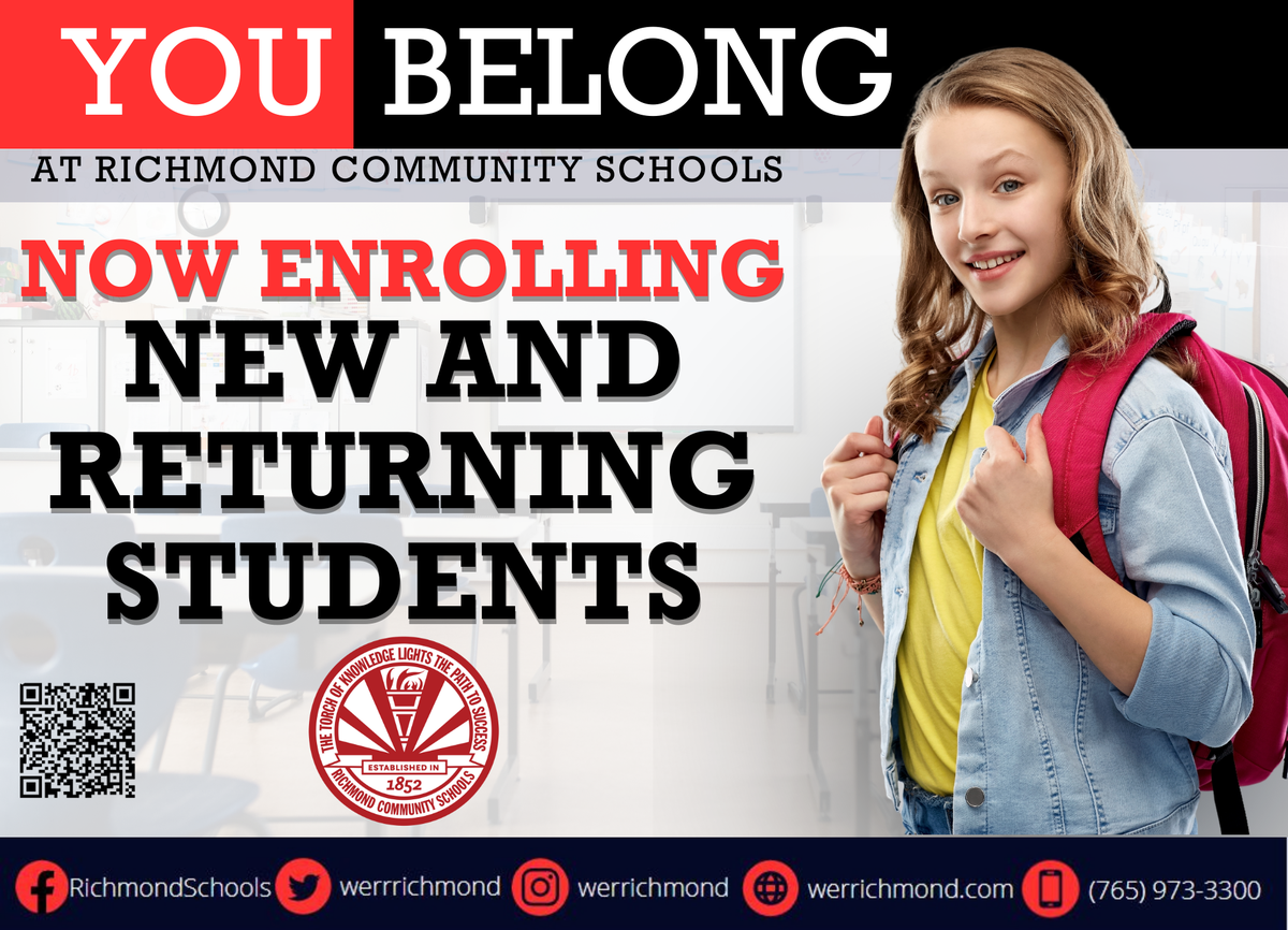 New & Returning Student Registration Now Open | Richmond Community Schools