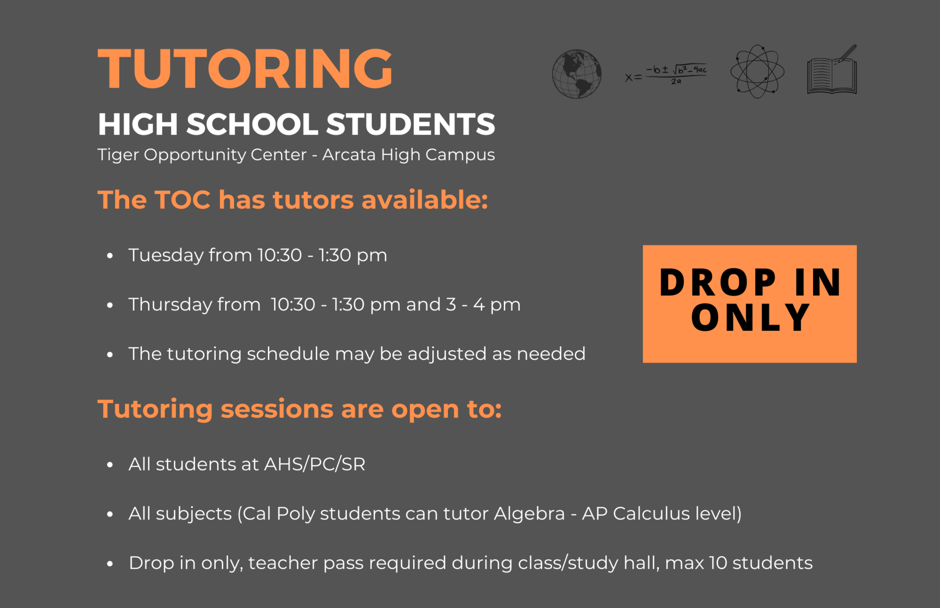 TOC Tutor Schedule – Career and College Center – Northern Humboldt Union High School District