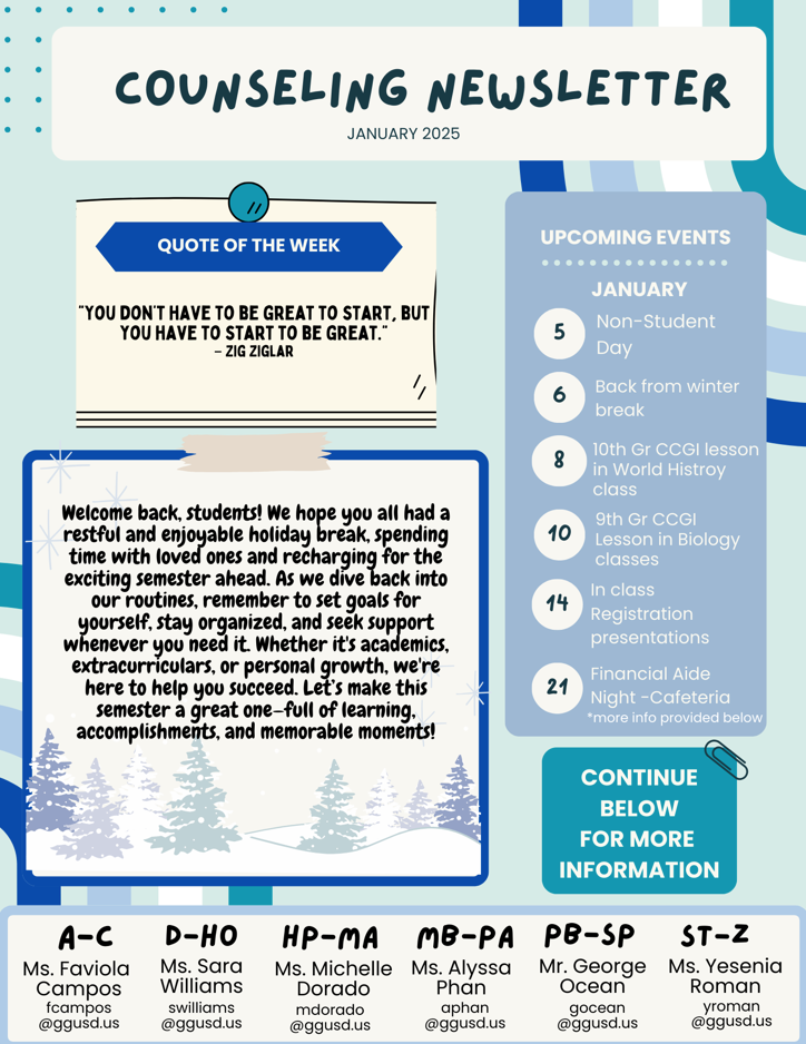 Counseling Newsletter – Guidance – Pacifica High School