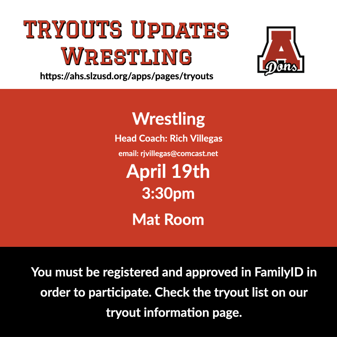 Tryout Information - Athletics - Arroyo High School