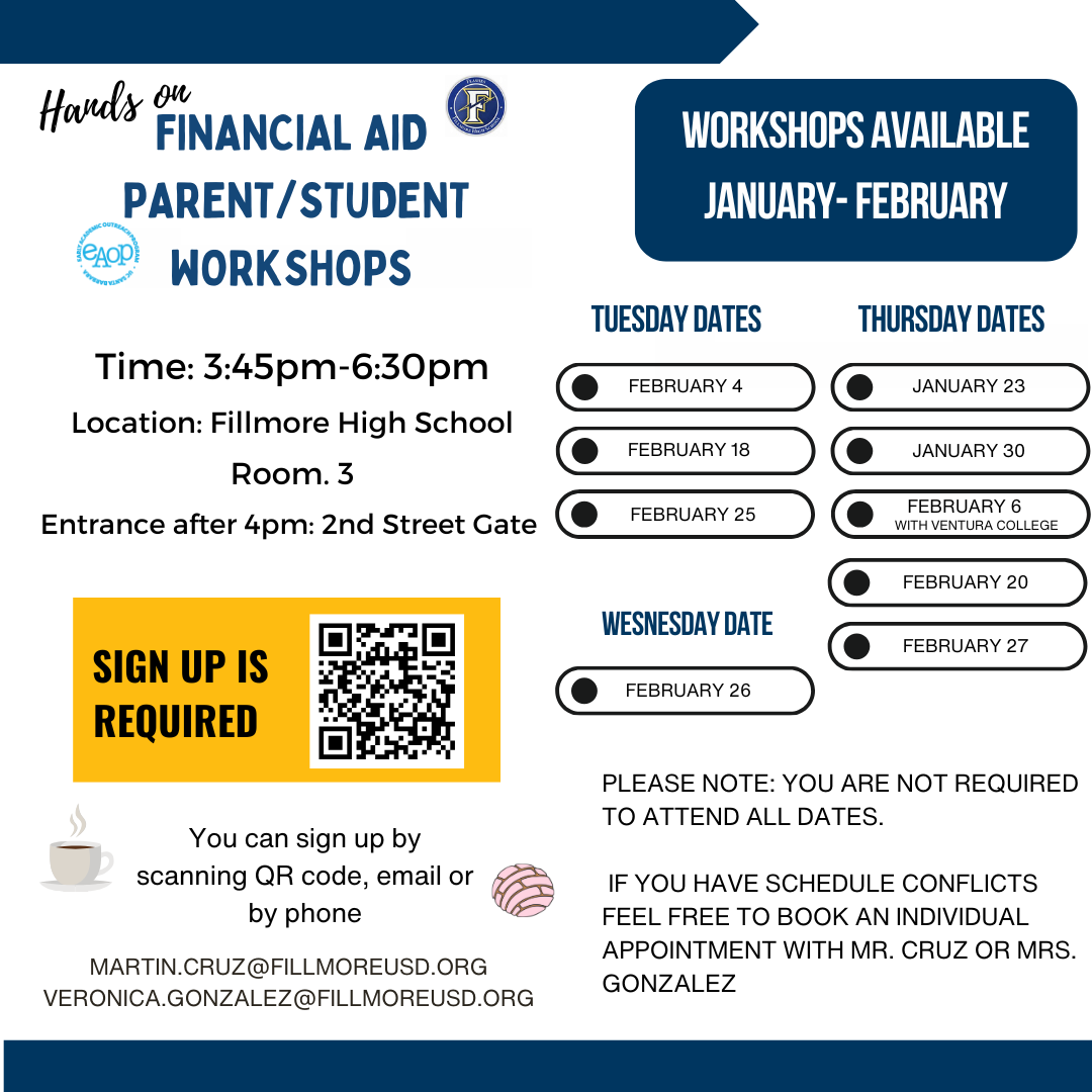 Workshops - Talleres – College and Career Center – Fillmore High School