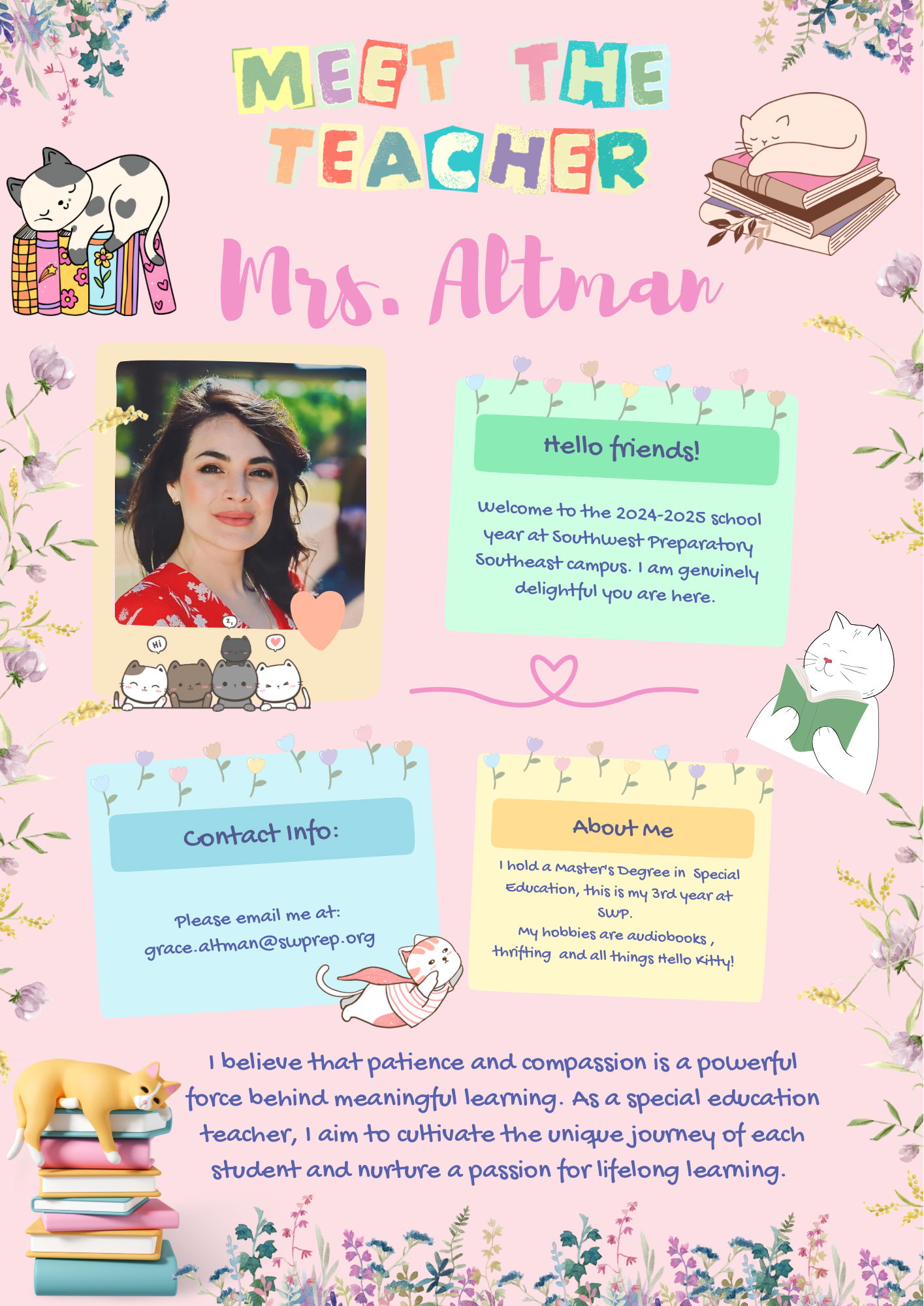 Welcome – Ms. Grace Altman – Southwest Preparatory School