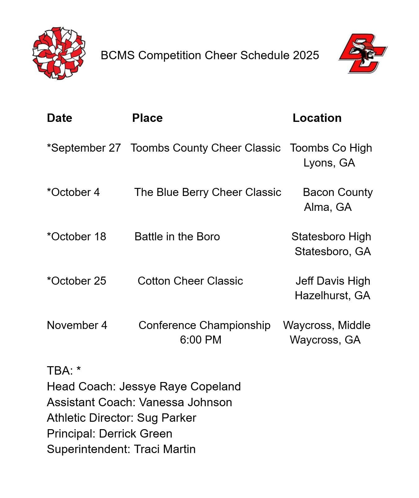 BCMS Red Raider Cheerleading – Cheerleading – Bacon County School District