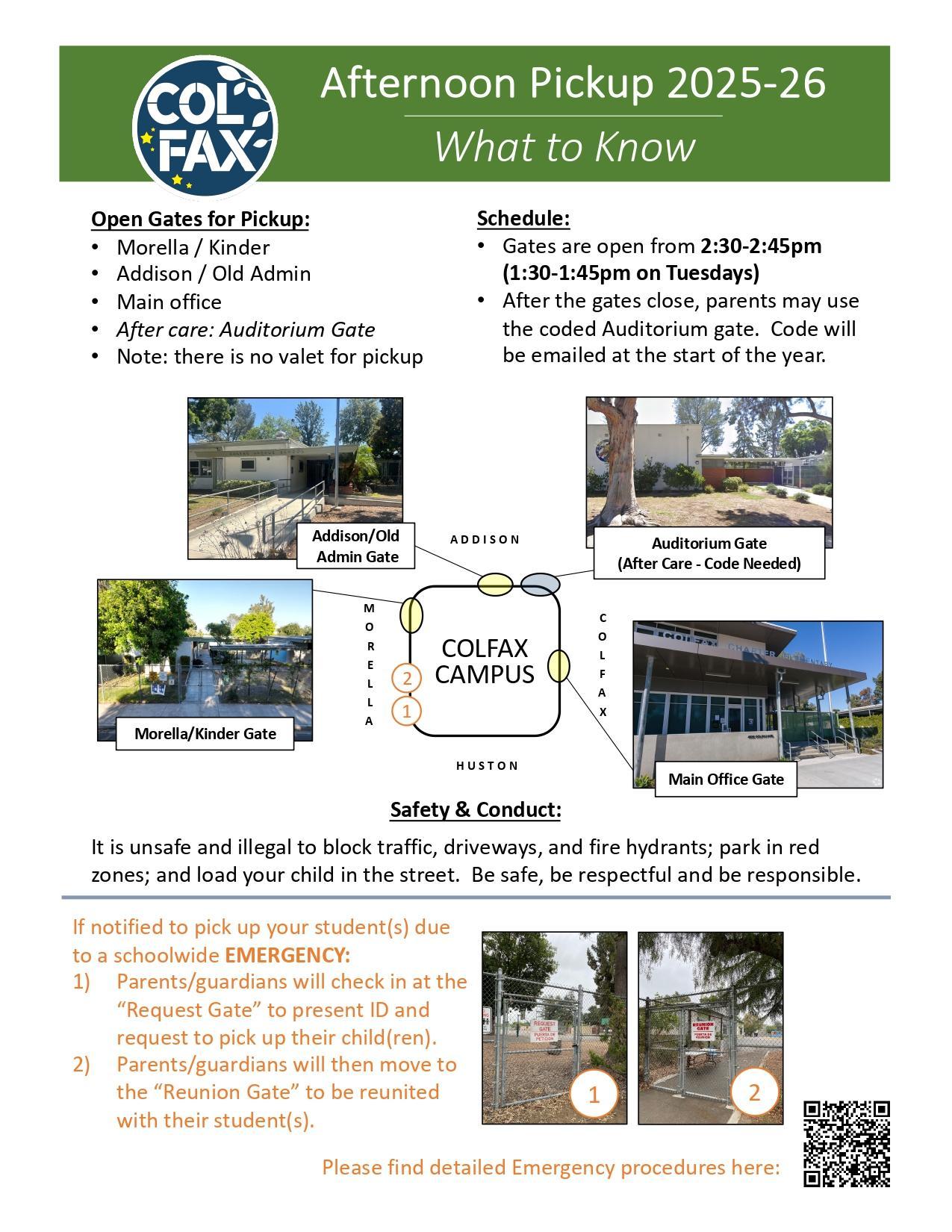 Safe Drop Off & Pick Up Procedures – School – Colfax Charter Elementary