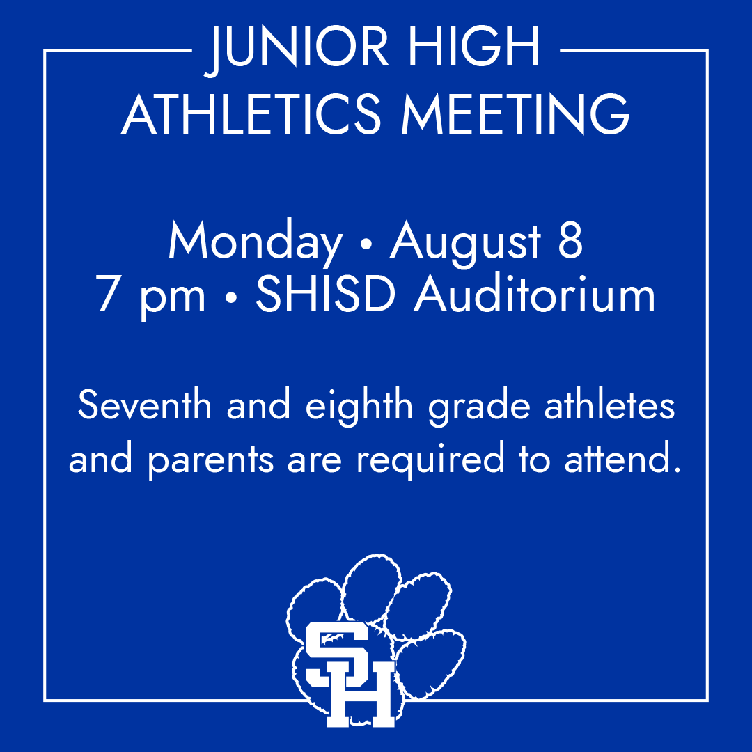 Junior High Athletics Meeting - Tonight! | Spring Hill Independent ...