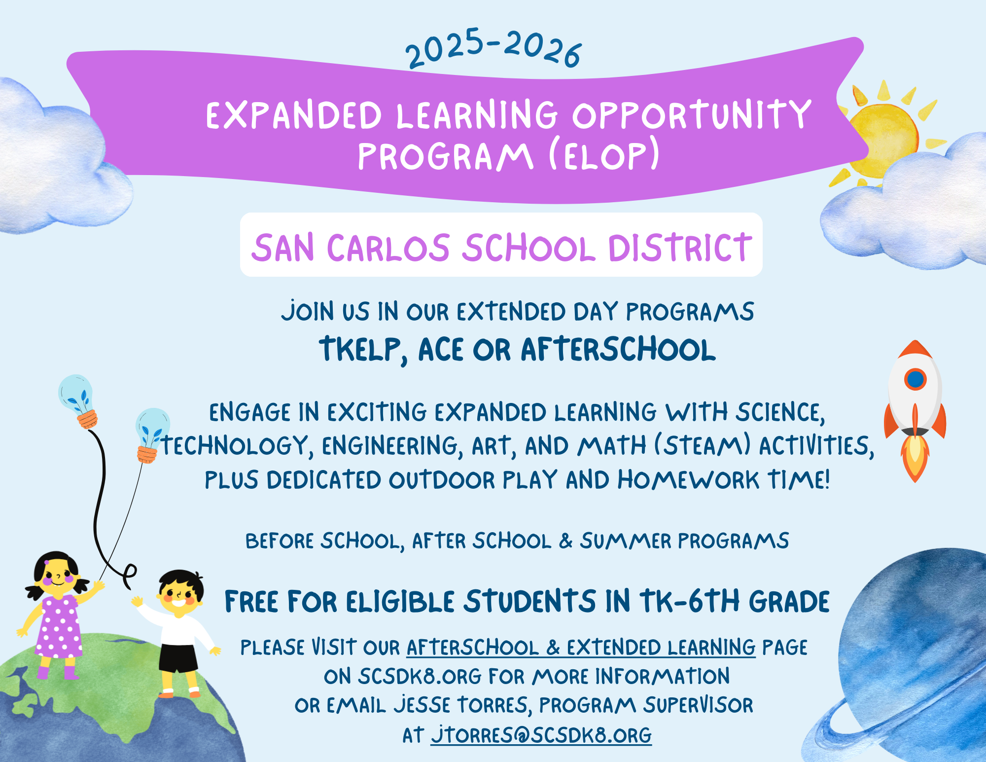 Universal Pre-Kindergarten & Extended Learning Opportunity Program ...