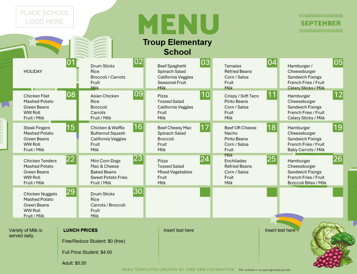 Food Service – Support Services – Troup ISD