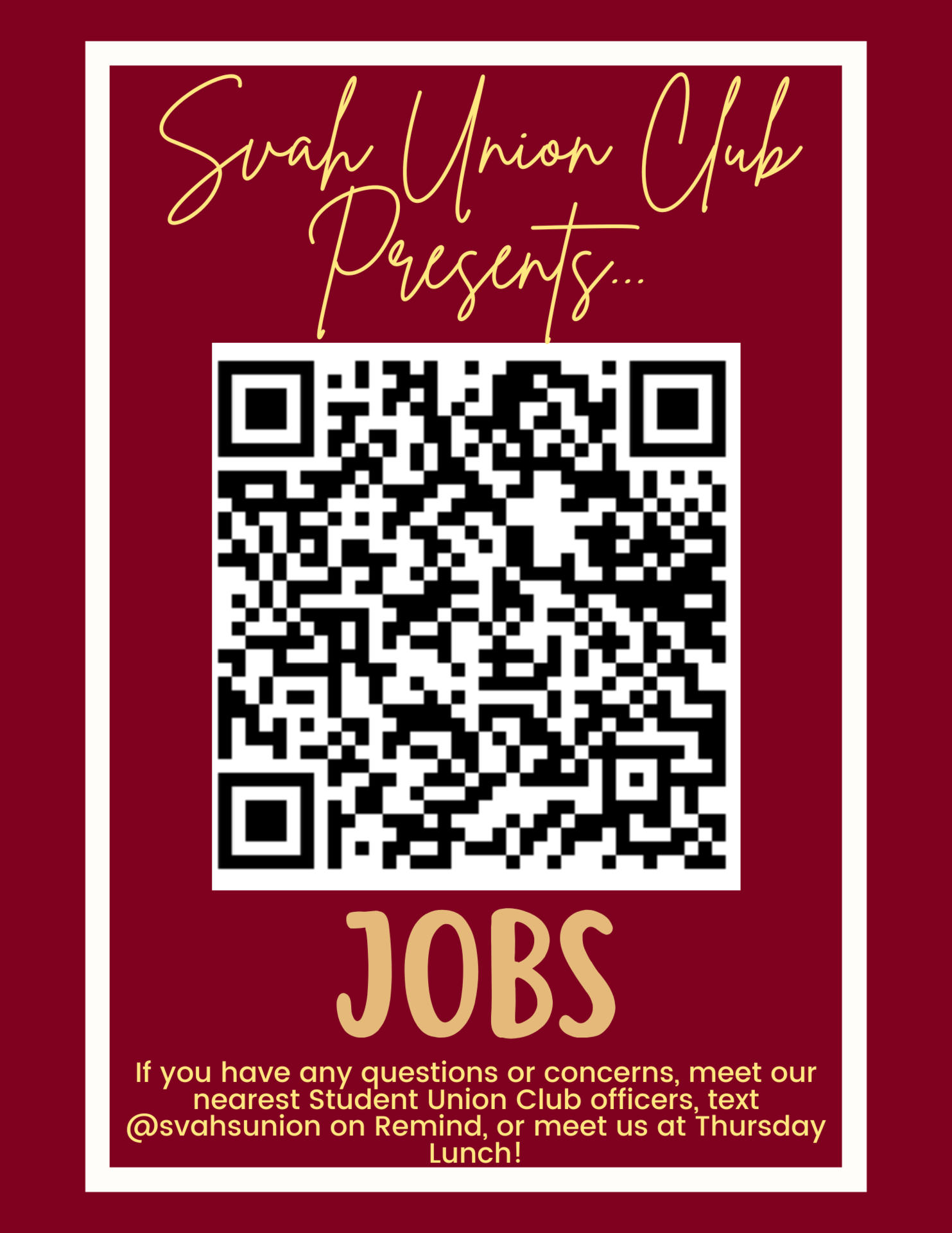 Job Opportunities – Student Union – RFK Comm Schls - School for Visual ...
