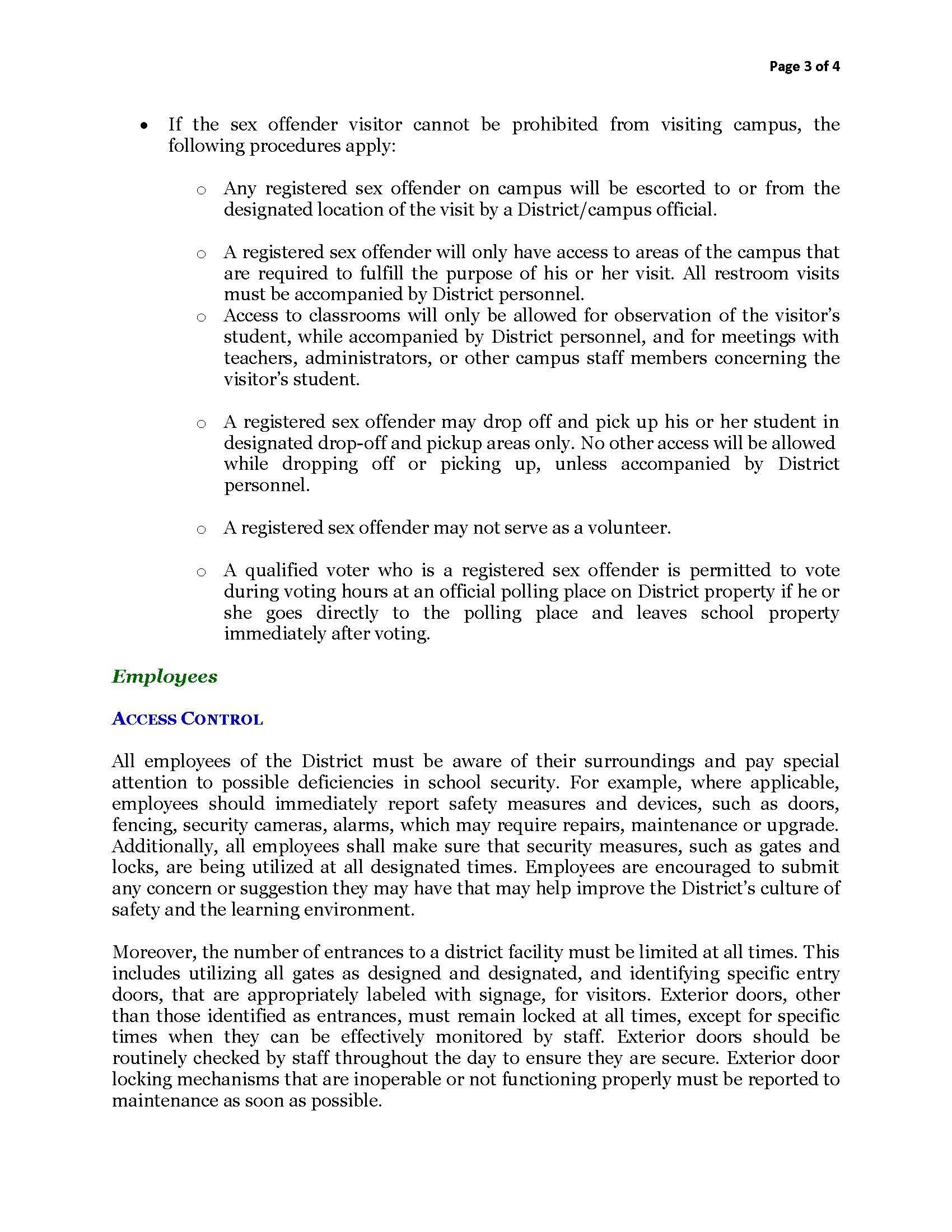 Visitor Policy/Access Control Procedures – School Safety Resources ...