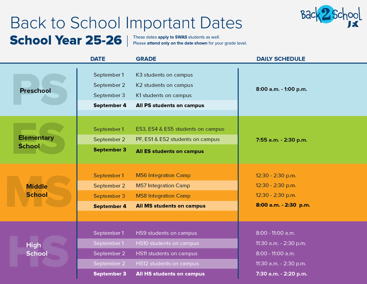 Back to School - School year 25-26