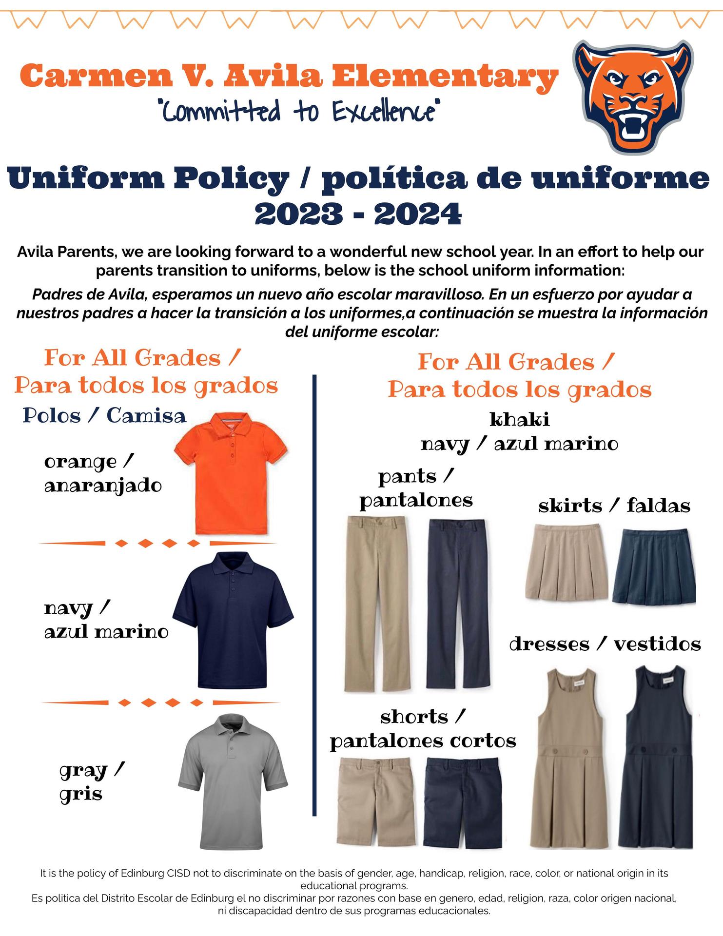 Information / Información – Parent – Carmen V. Avila Elementary