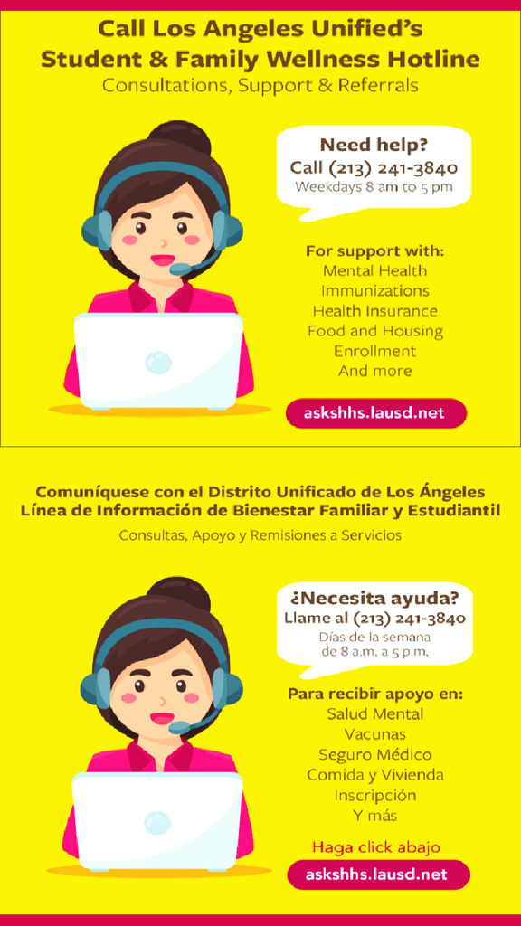 Hotlines/Crisis Resources – Attendance Corner – San Fernando Senior High