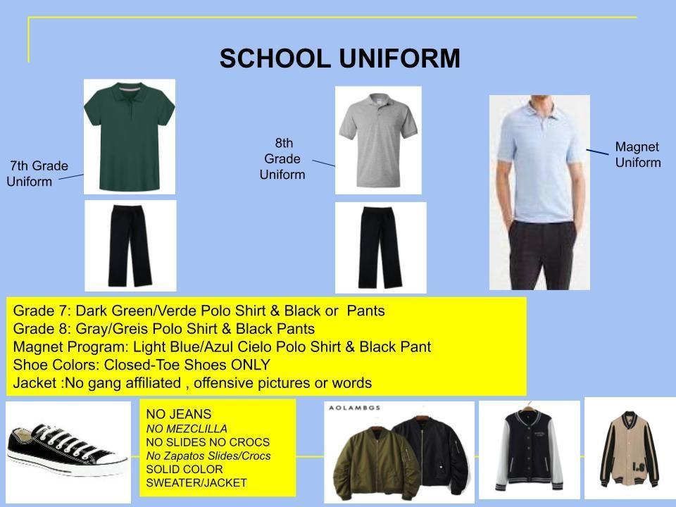 Uniform Dress Code – Students – Mary McLeod Bethune Middle School