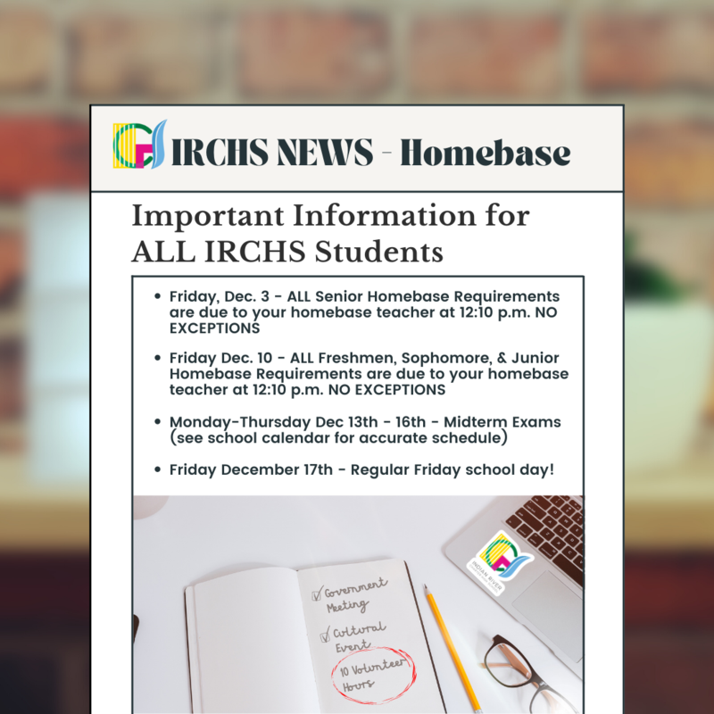 Homebase Requirements Due SOON Indian River Charter High School Homebase Requirements Due SOON Indian River Charter High School