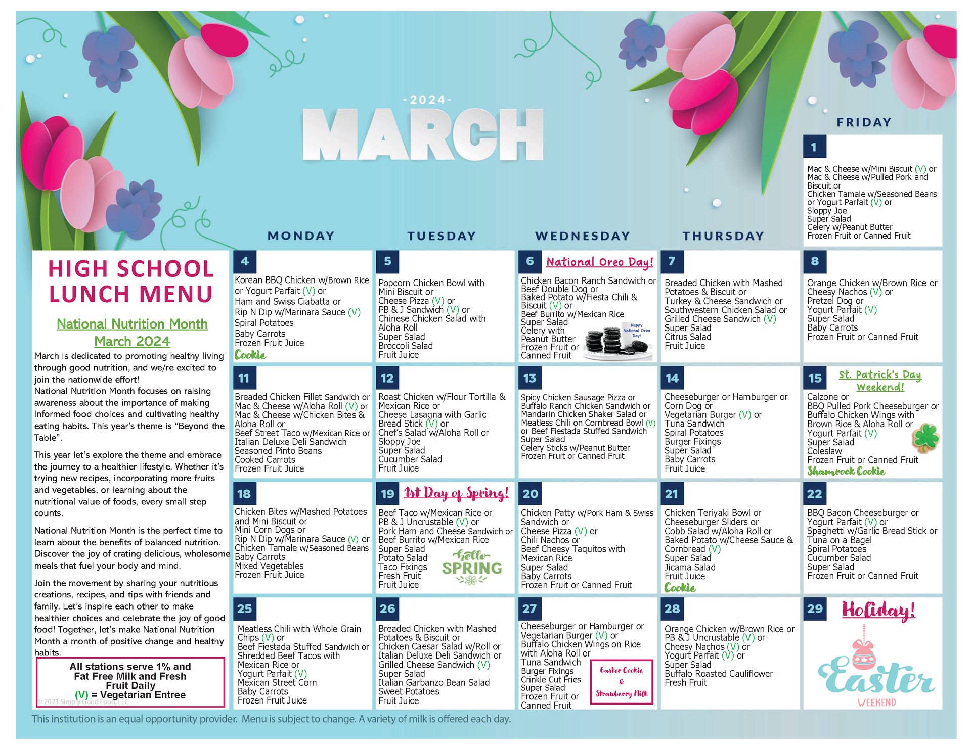 Menus – Nutrition Services – Montebello Unified School District