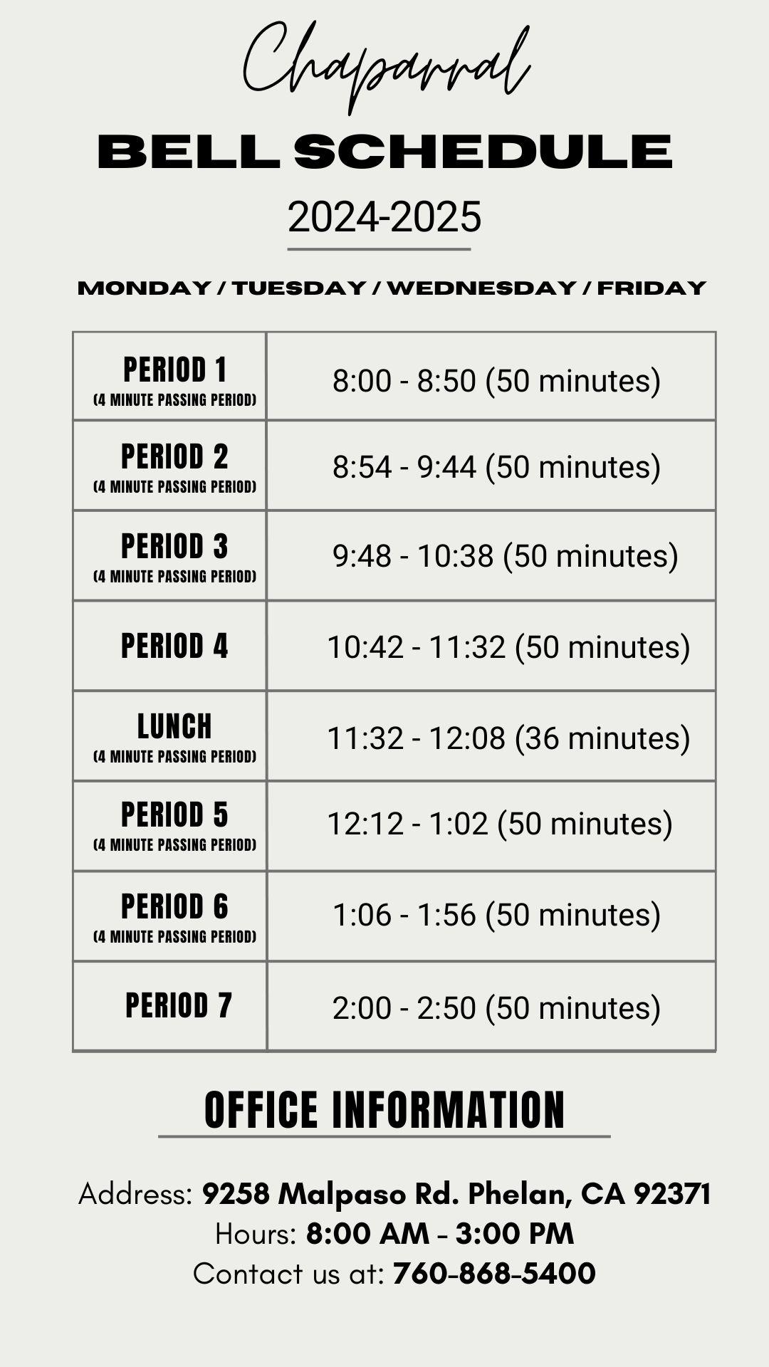 School Information – School Information – Chaparral High School