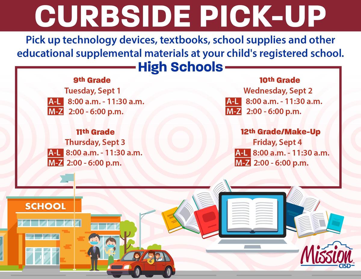 Curbside Pickup Schedule - High School | Mission High School