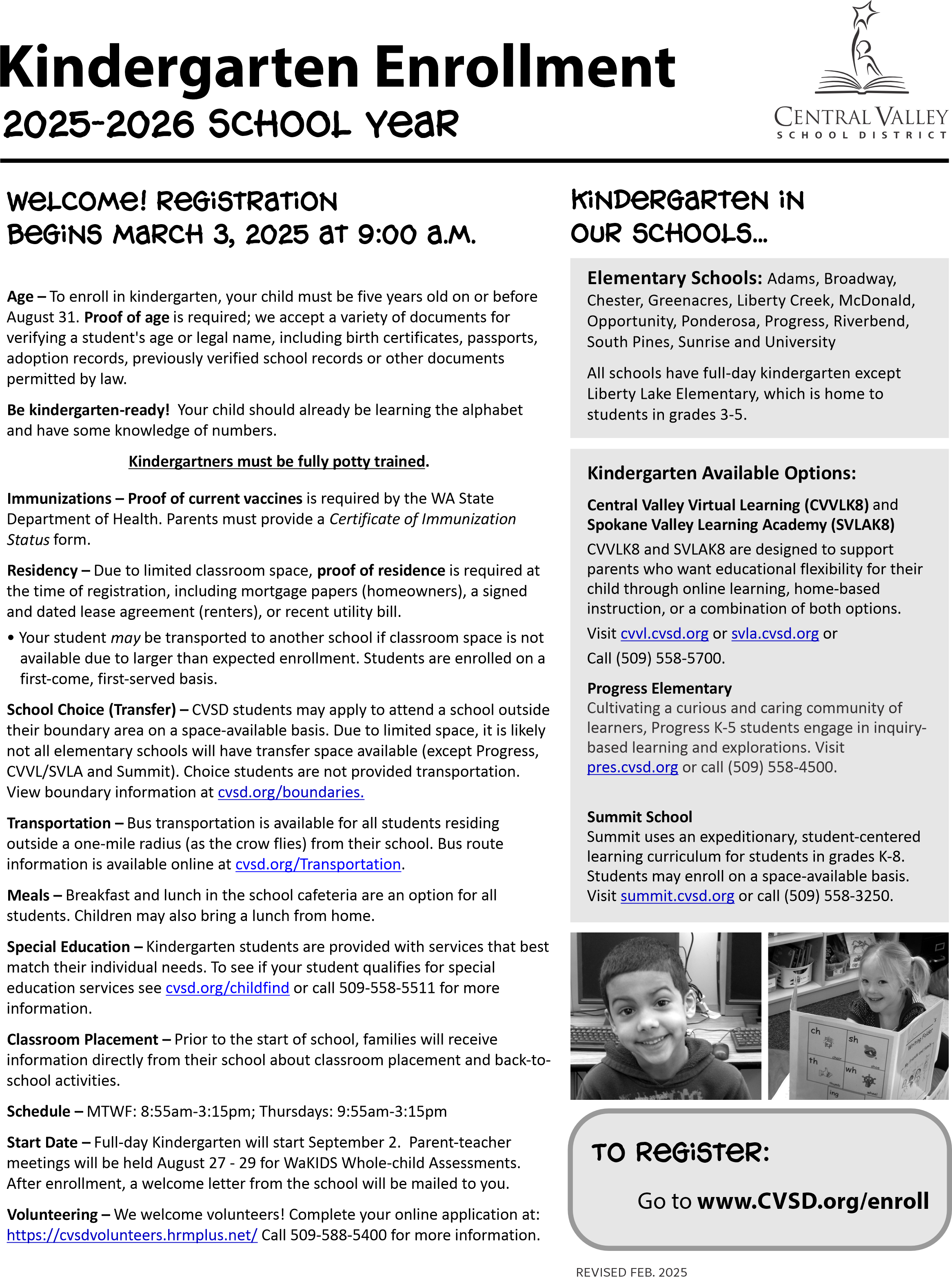 New Student Enrollment - Student & Parent Resources - Central Valley ...