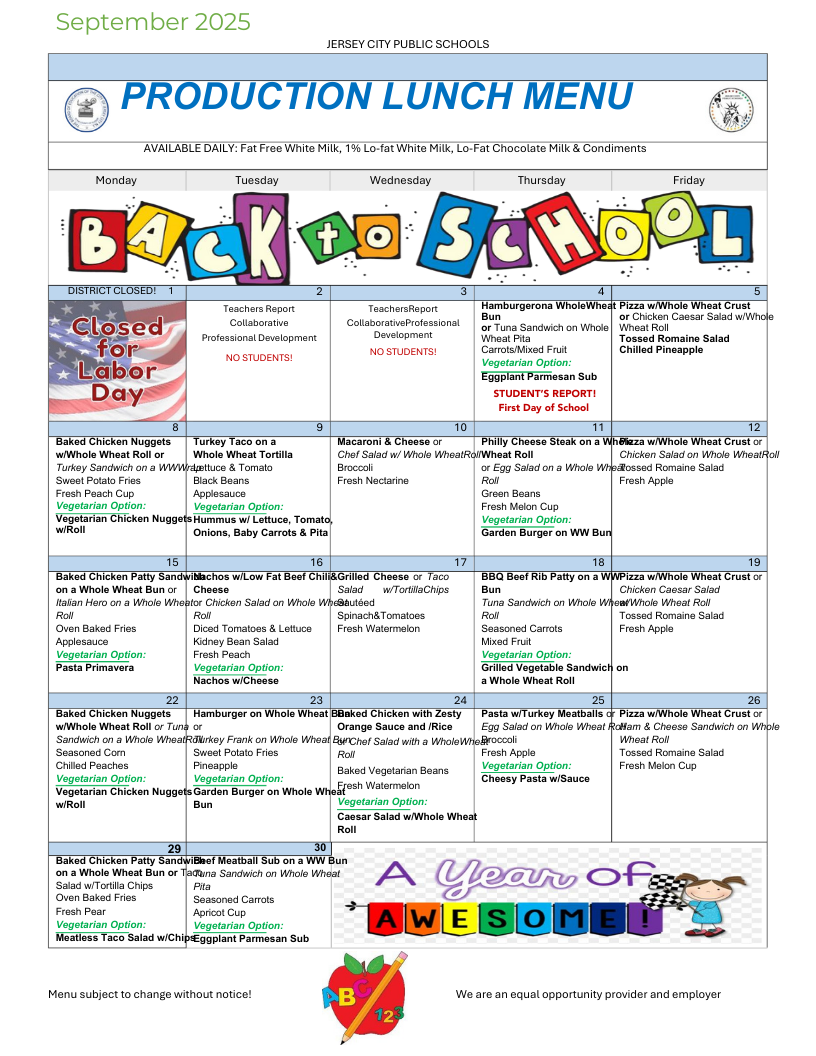 Lunch Menus – Monthly Calendars – Whitney M. Young Jr. Community School ...