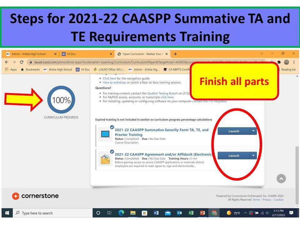 2021-22 CAASPP Summative Assessment TA and TE Requirements – Testing ...