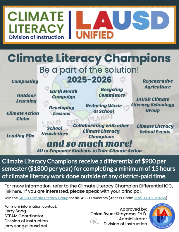 Climate Literacy Champions – Climate Literacy – P-12 Instruction