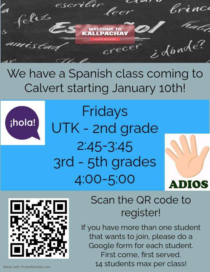 Spanish Class | Calvert Charter for Enriched Studies