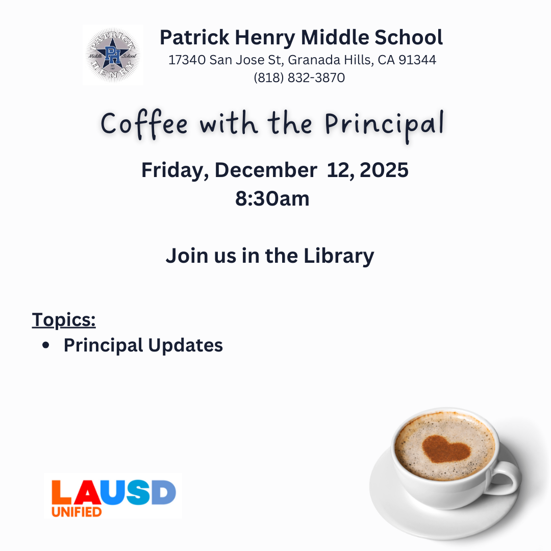 Weekly Update – About PHMS – Patrick Henry Middle School