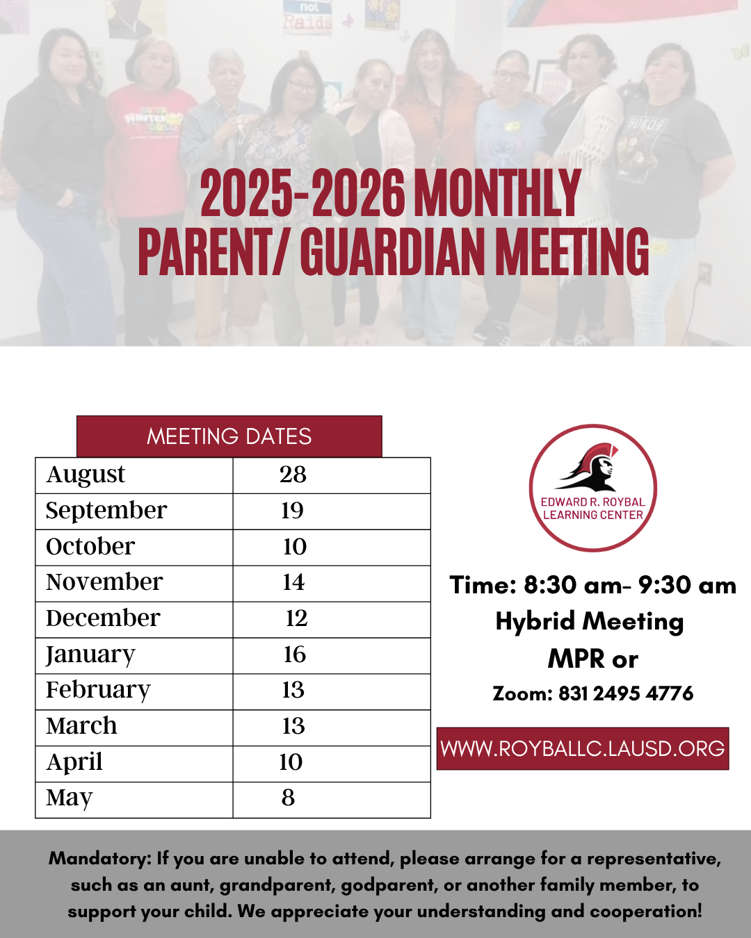 Parent Meetings / Reunion de Padres – Parent Center – Edward R Roybal ...
