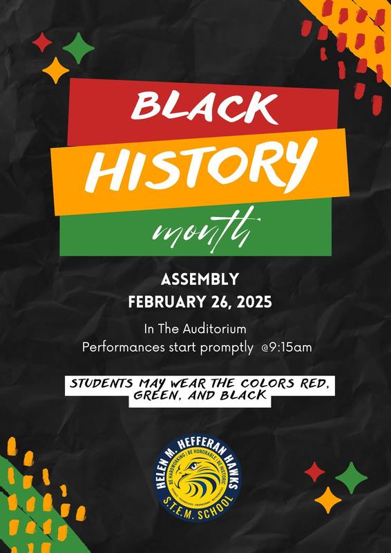 Black History Month Assembly | Helen M. Hefferan STEM School