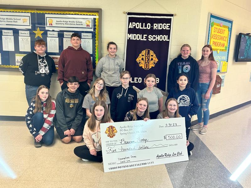 A-RMS LEO Club Donation | Apollo-Ridge Middle School