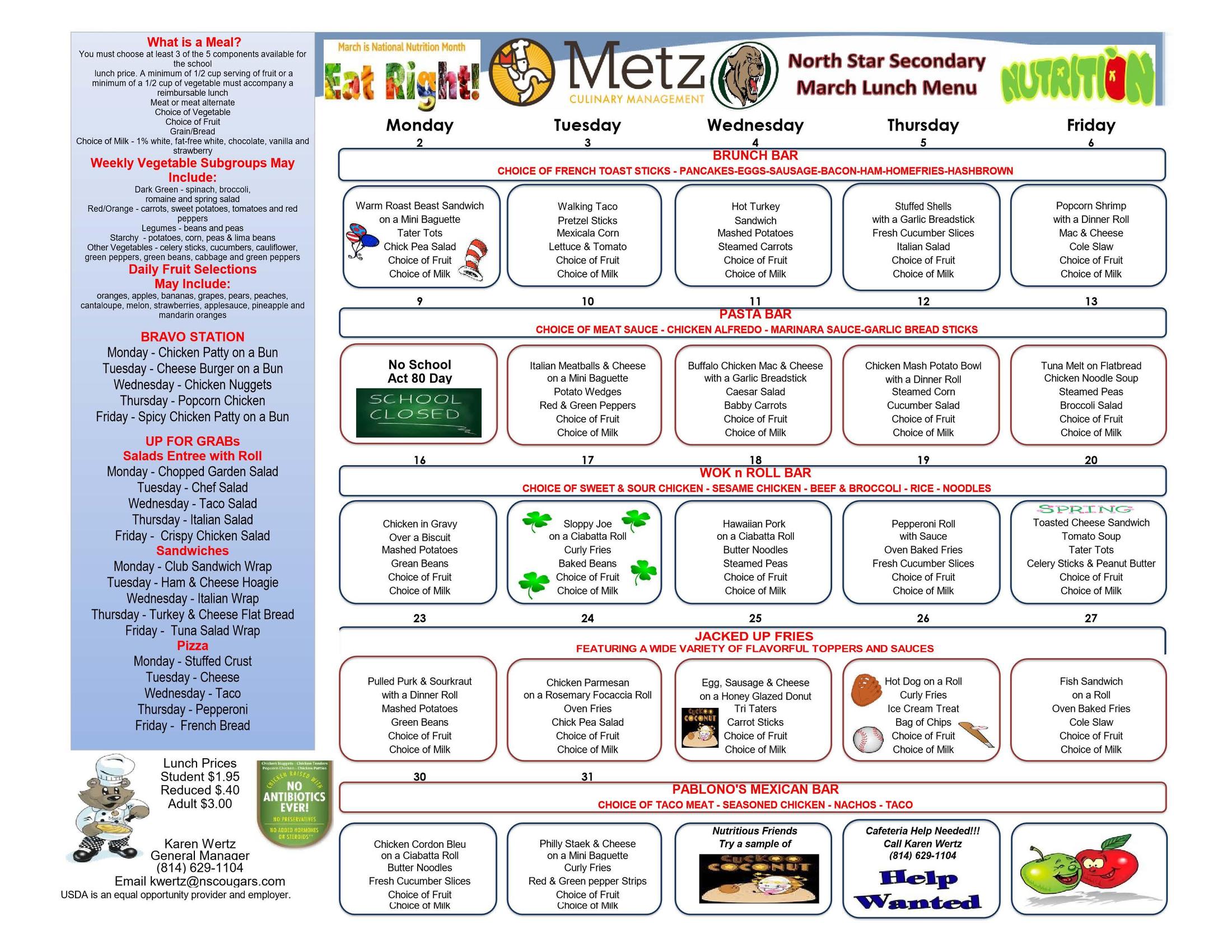 Employee Cafeteria Menu Ideas