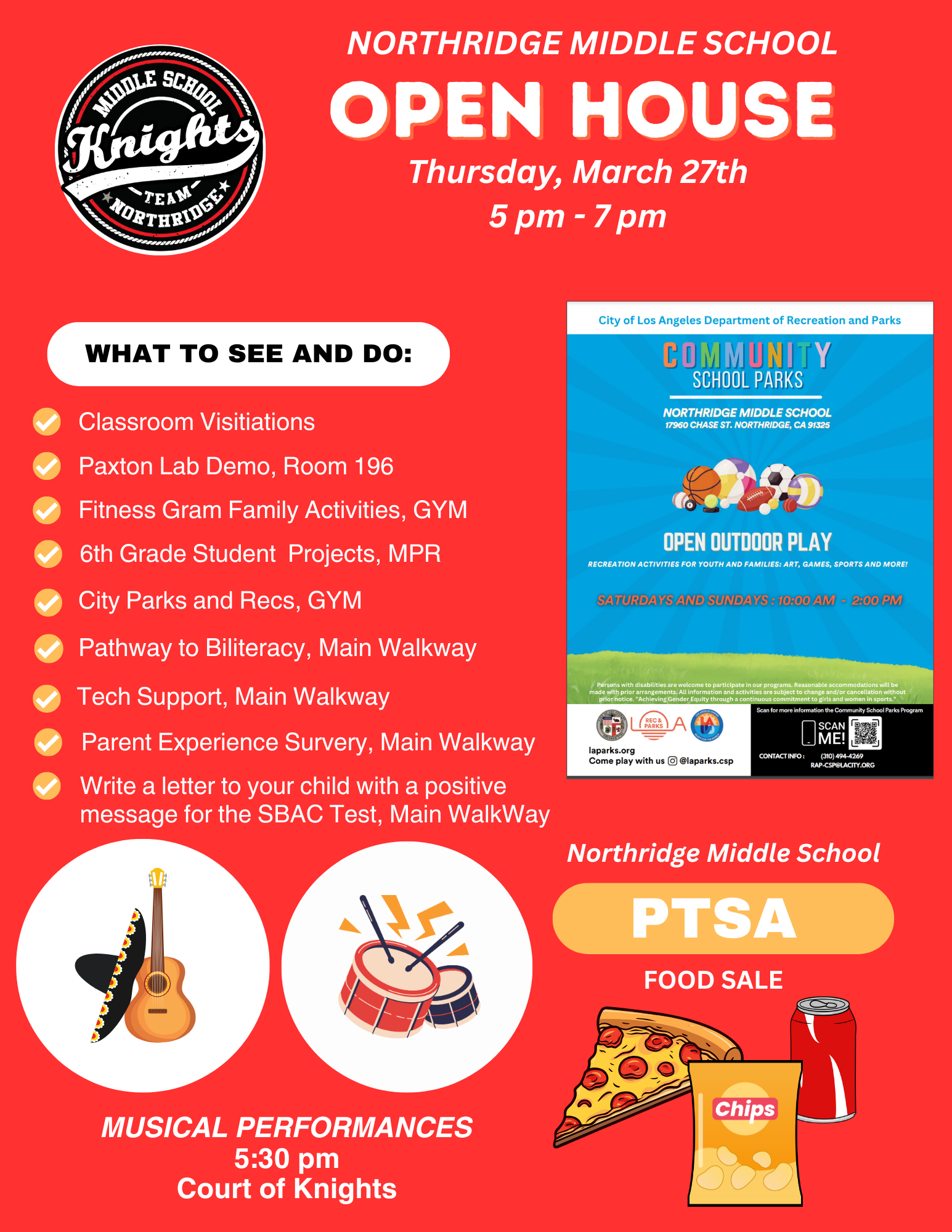 Open House Itinerary | Northridge Middle School