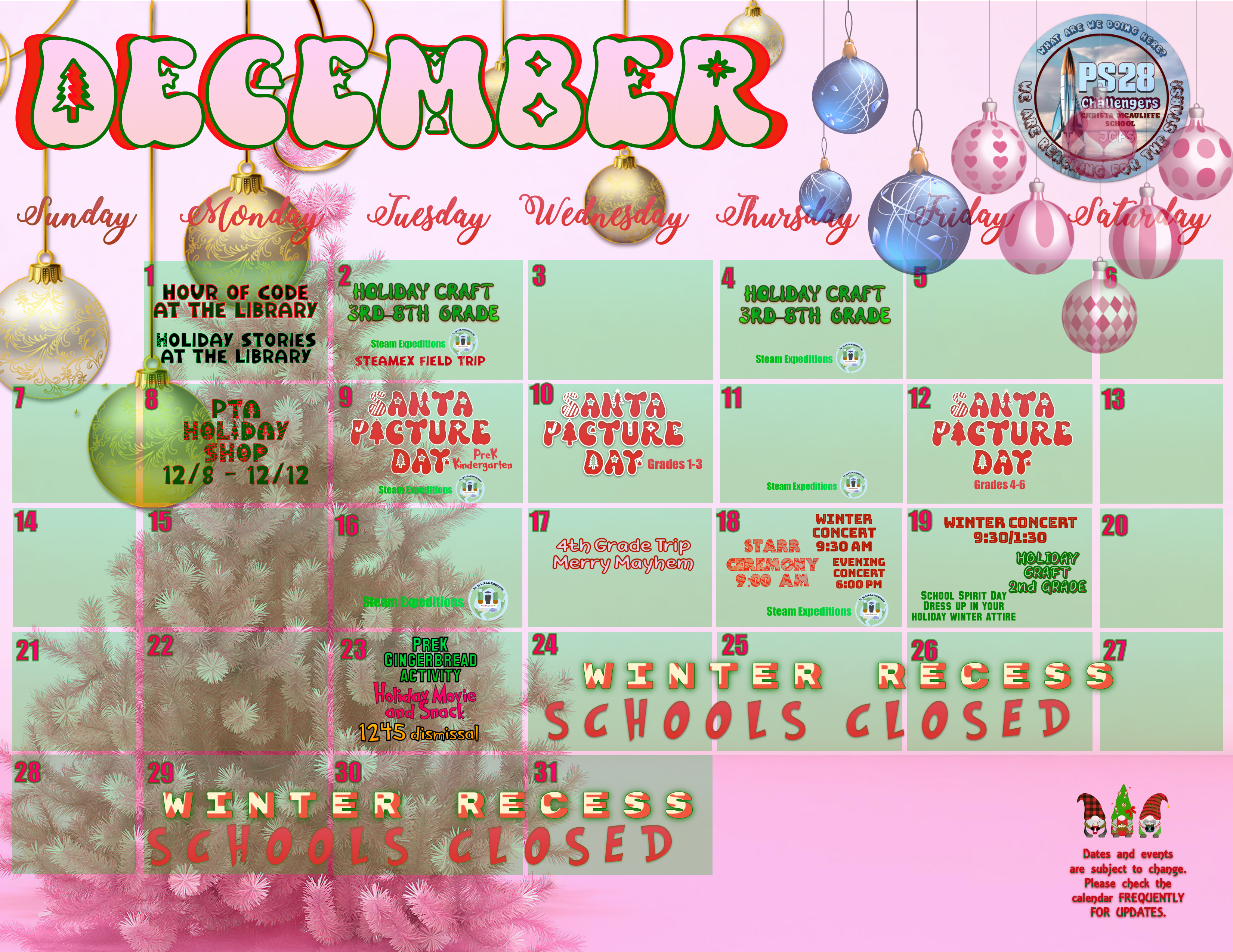 Title 1 Schedule 2024-25 | Christa McAuliffe School, PS #28