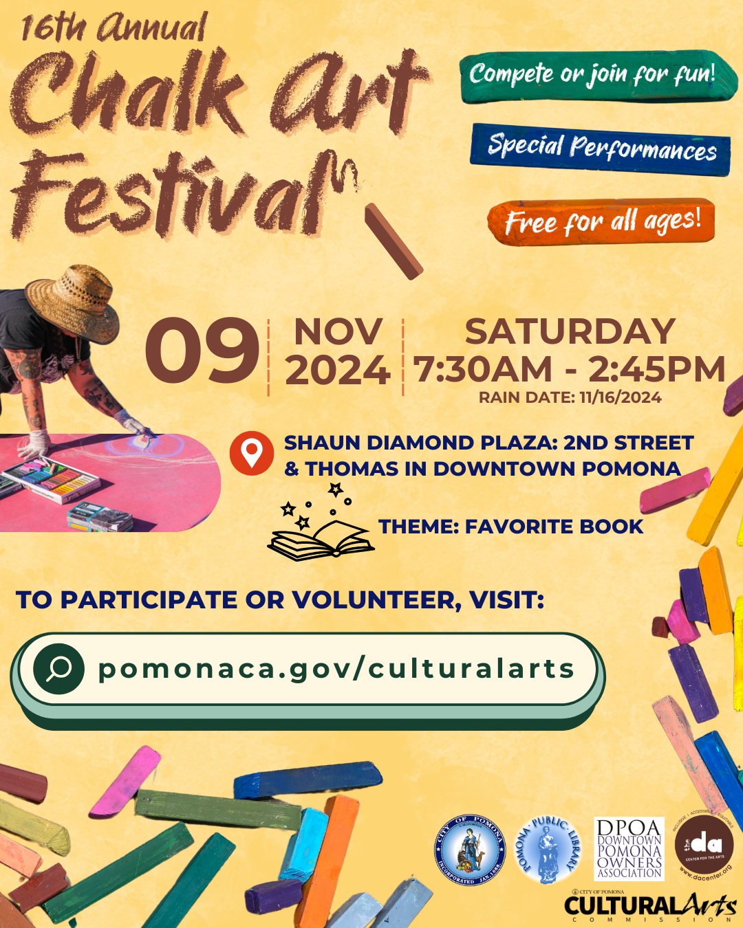 16th Annual Chalk Art Festival Is Happening On Saturday November 9