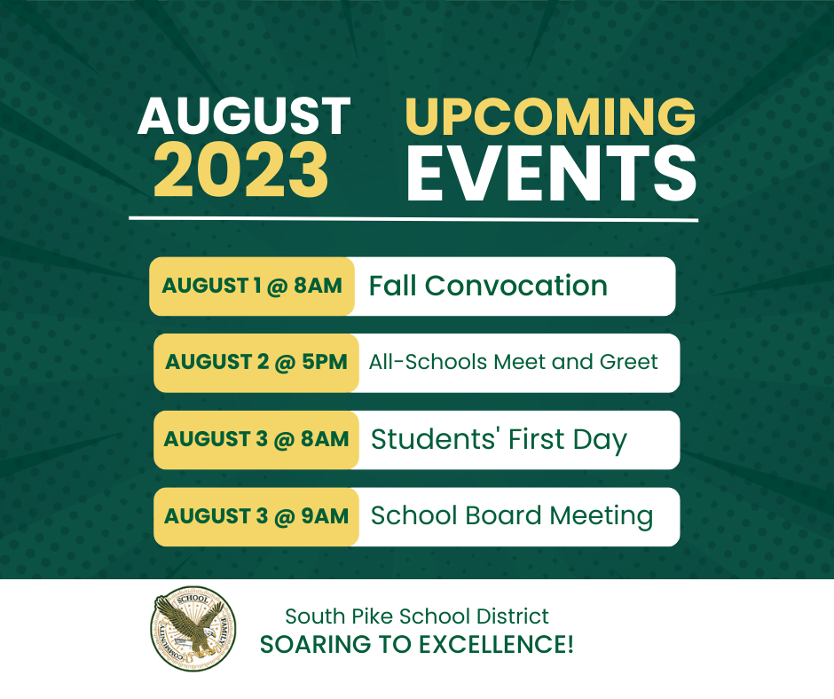 Important Events For August 2023 South Pike School District