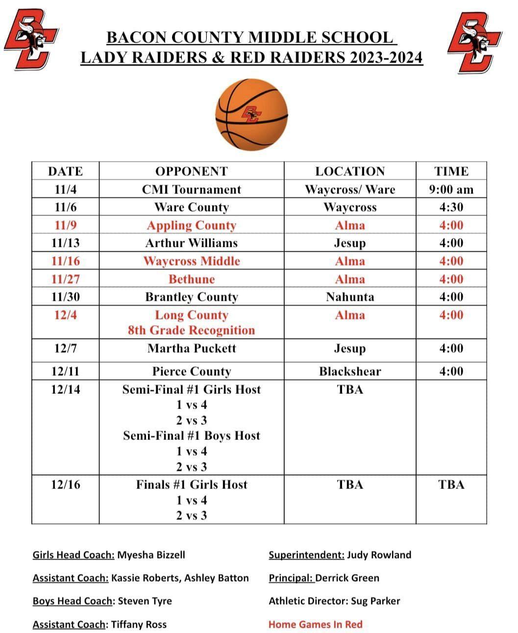 BCMS Basketball – Basketball – Bacon County School District