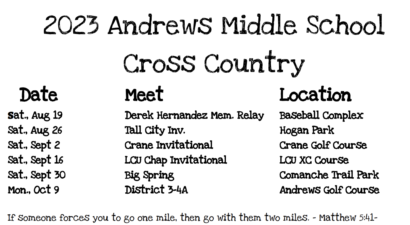 Cross Country - Athletics - Andrews Middle School