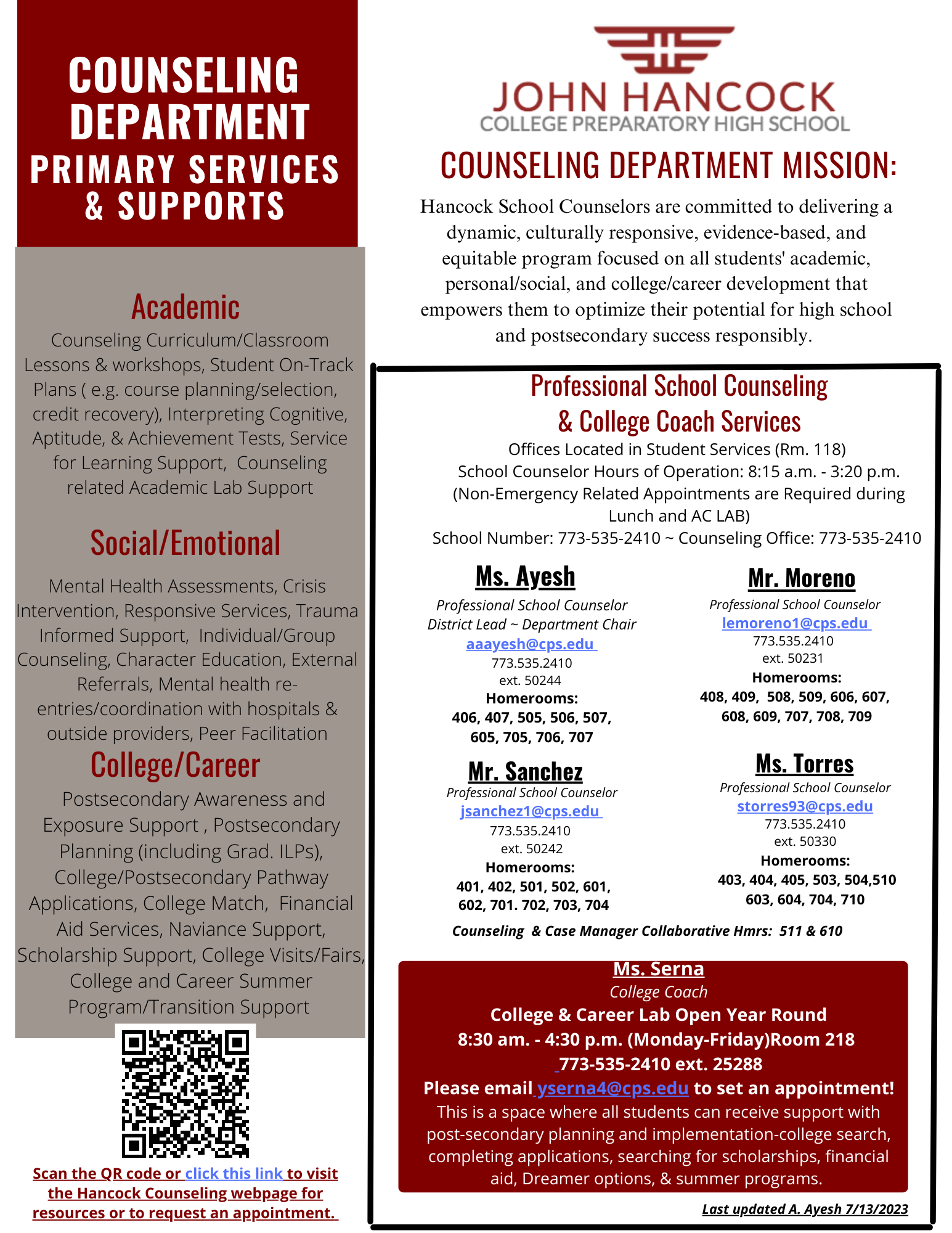 Home – Counseling Department – Hancock High School